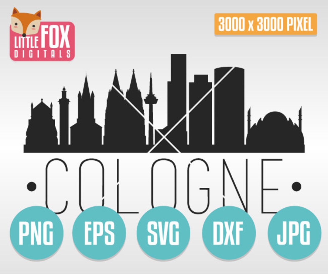 SVG SKYLINE COLOGNE. Cologne Germany Cut File Skyline City. Cologne ...