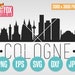 SVG SKYLINE COLOGNE. Cologne Germany Cut File Skyline City. Cologne ...