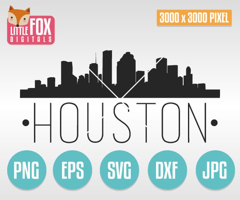 SVG HOUSTON TX Stamps. Svg Cut File Texas. Svg Skyline Houston ...