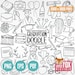 GRADUATION CLASS, School Doodle. Grad Icons Clipart Scrapbook Set ...