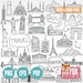 WORLD MONUMENTS, Doodle Vector Icons. Travel Tourism Famous Buildings ...