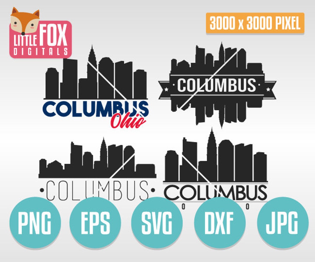 SVG COLUMBUS OHIO Usa. Super Pack Columbus Skyline. Silhouette Clipart ...