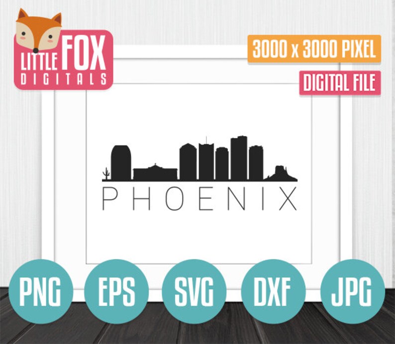 SVG SKYLINE PHOENIX. Phoenix Arizona Usa. Phoenix Cut File | Etsy
