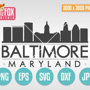 SVG BALTIMORE Stamps. Svg Cut File Maryland. Svg Skyline Baltimore ...