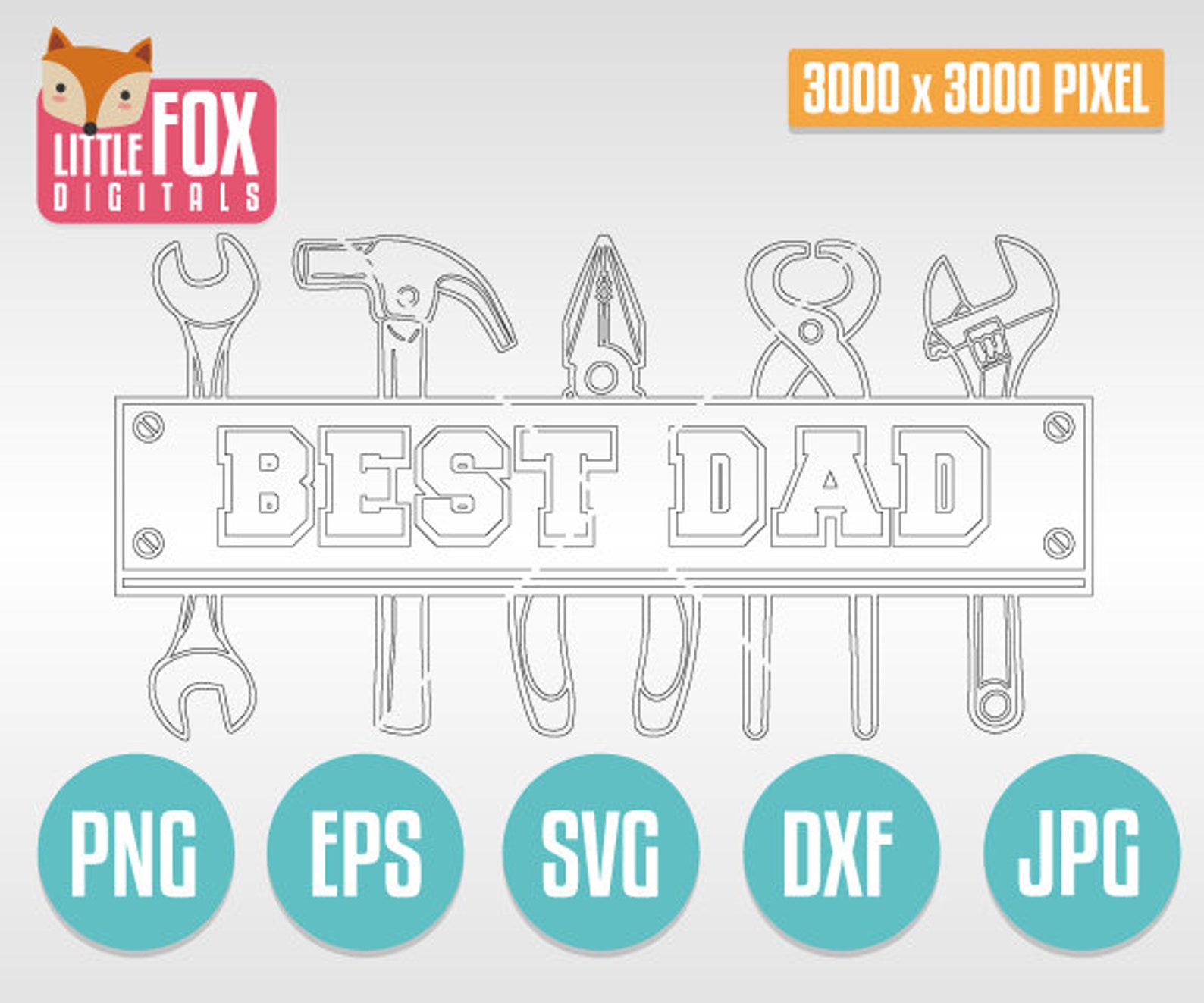 SVG Best Dad Father Tools Vinyl Sticker Icon Logo Silhouette - Etsy
