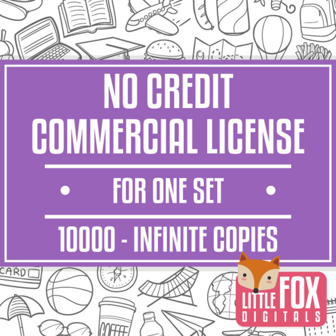 Extended COMMERCIAL LICENSE for ONE Doodle Clipart Set 1000 - Infinite ...