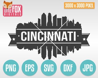 Vector Cincinnati Skyline Svg - Etsy