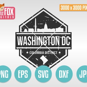 SVG WASHINGTON DC Stamps. Svg Cut File Columbia. Svg Skyline Washington ...