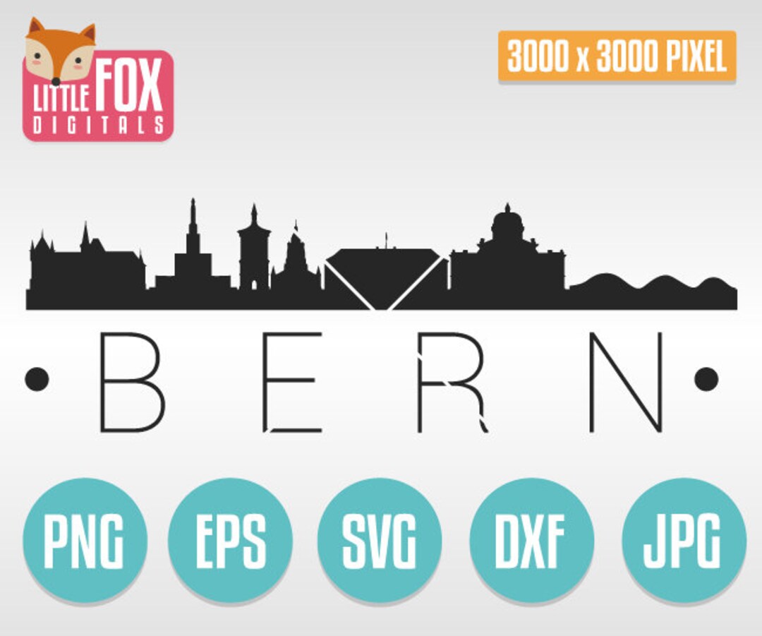 SVG Vector BERN Switzerland. Europe Svg Skyline. Svg Cut File Clip Art ...