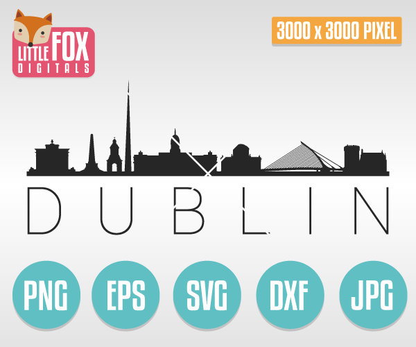 SVG SKYLINE DUBLIN. Dublin Ireland Cut File Skyline City. - Etsy