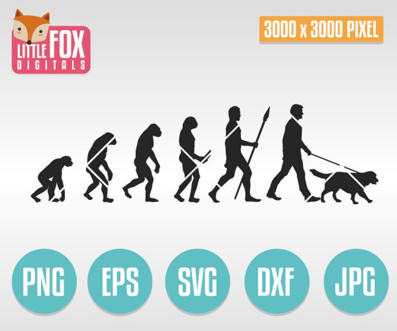 EVOLUTION of HUMAN With DOG. Cuttable Design Svg. Silhouette | Etsy
