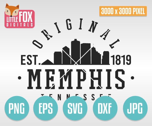 MEMPHIS Tennessee Silhouette Vector Skyline. Memphis City | Etsy