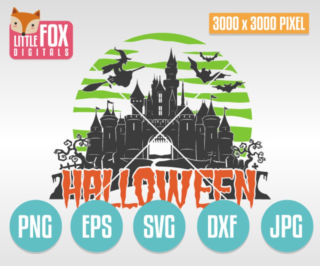 SVG HALLOWEEN CASTLE. Scene Cuttable Design. Silhouette Cameo ...