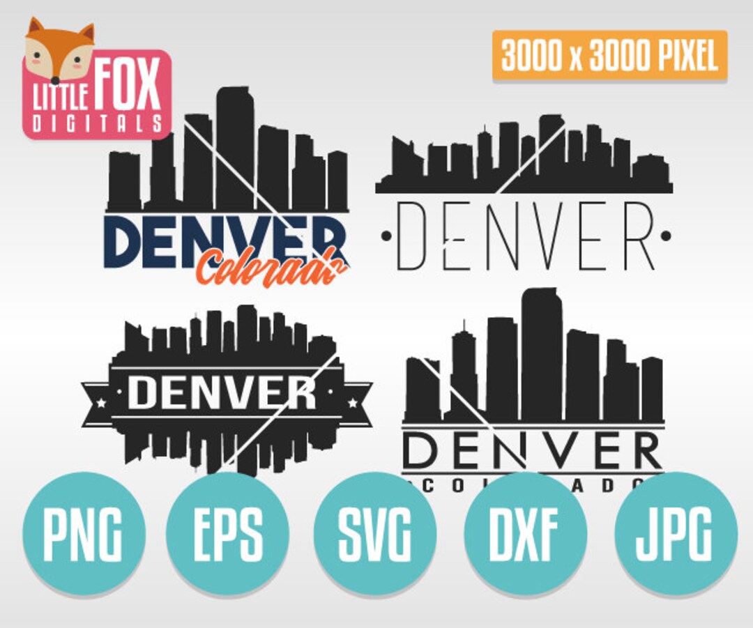 SVG DENVER COLORADO Usa. Super Pack Denver Skyline. Silhouette Clipart ...
