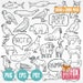 ANIMAL Bundle. Domestic Wild Doodle Icons. Pets Clip Art Doodle ...