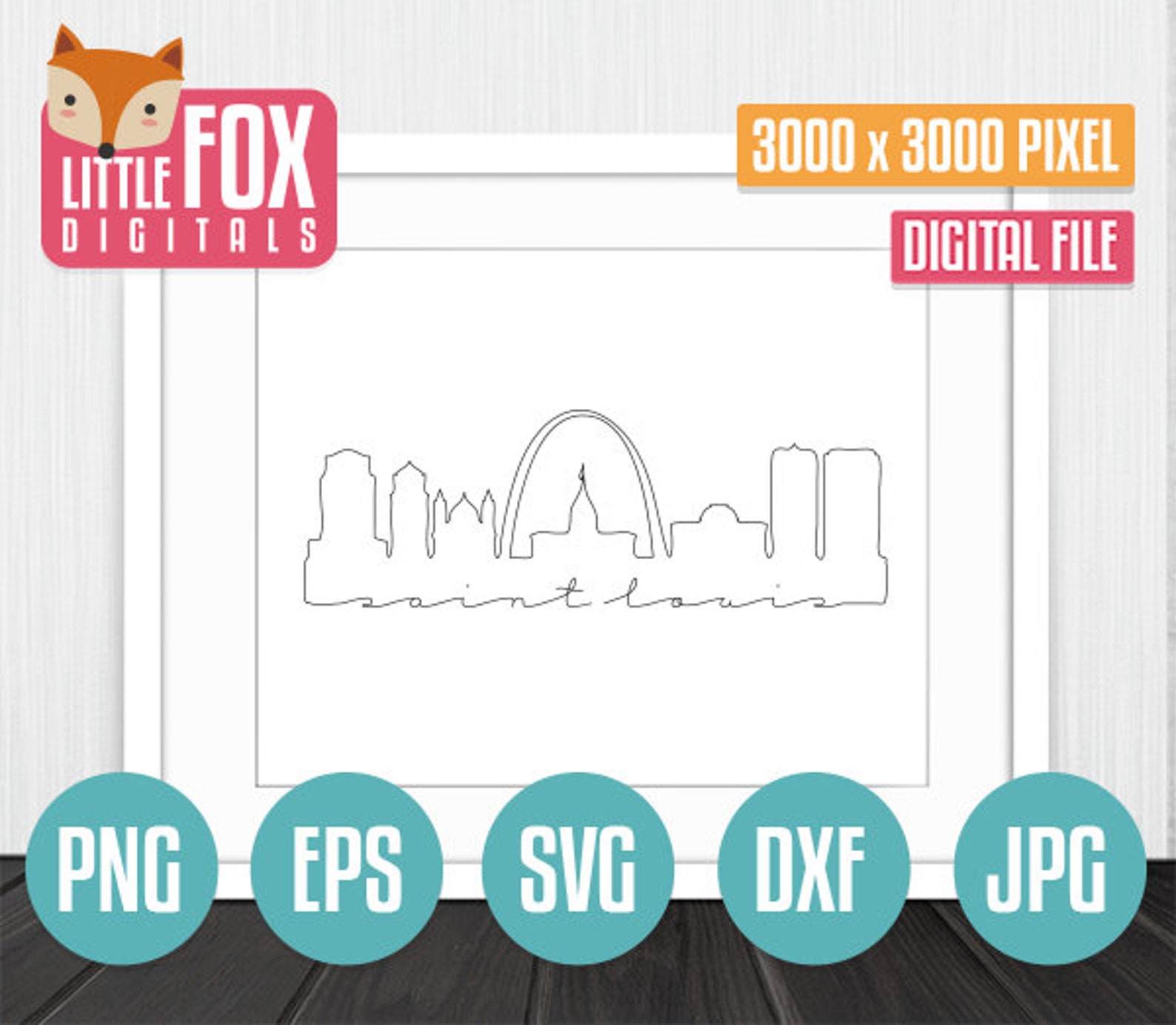 SVG Skyline SAINT LOUIS Missouri. Skyline City Doodle One - Etsy