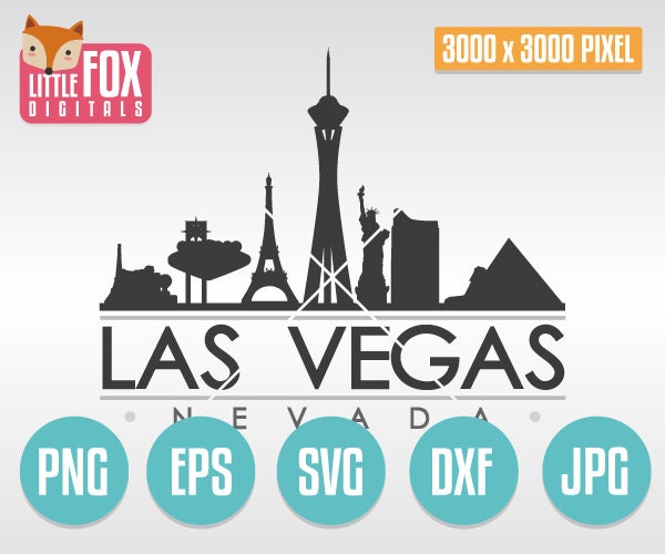 SVG LAS VEGAS Stamps. Svg Cut File Nevada. Svg Skyline Las | Etsy