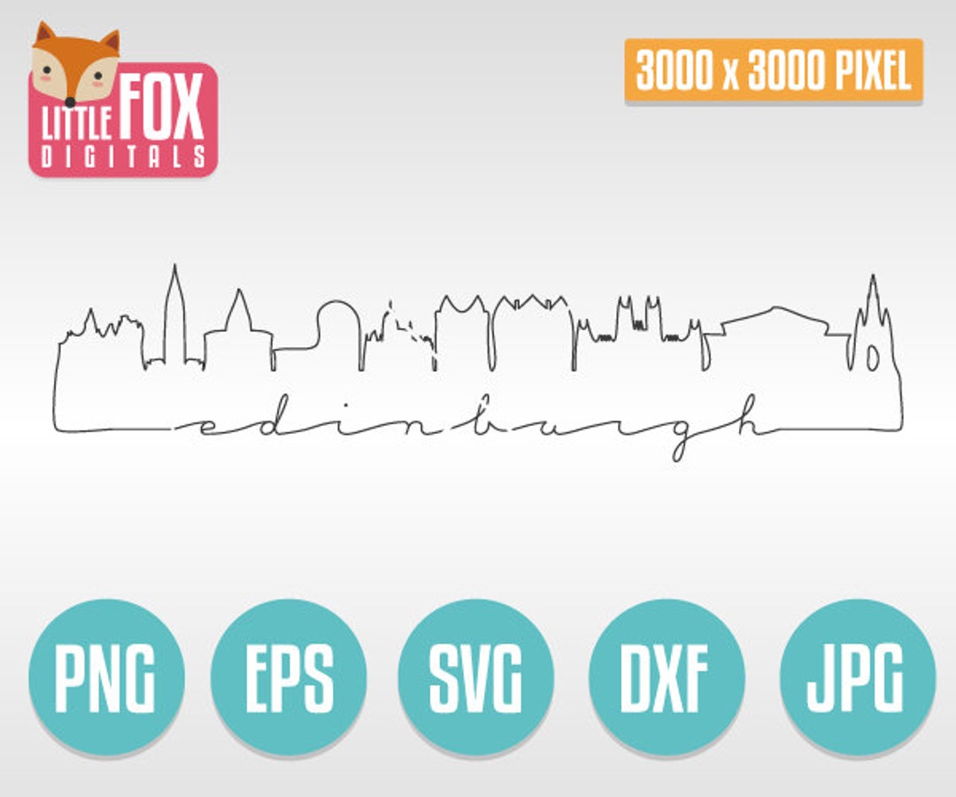 SVG Skyline EDINBURGH Scotland Skyline City Doodle One Line. Edinburgh ...