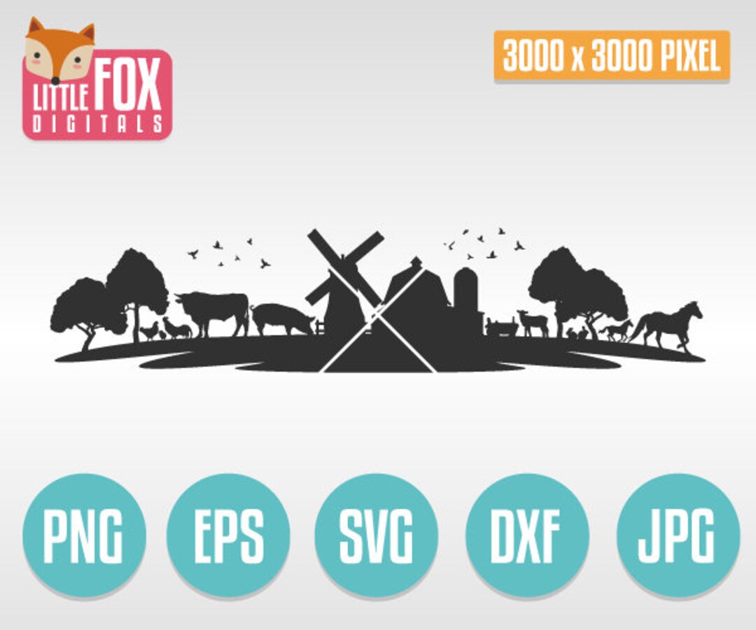 SVG FARM Animals. Cuttable Design Svg. Silhouette File Cameo. Farm ...