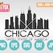 SVG CHICAGO Stamps. Svg Cut File Chicago. Svg Skyline Chicago ...