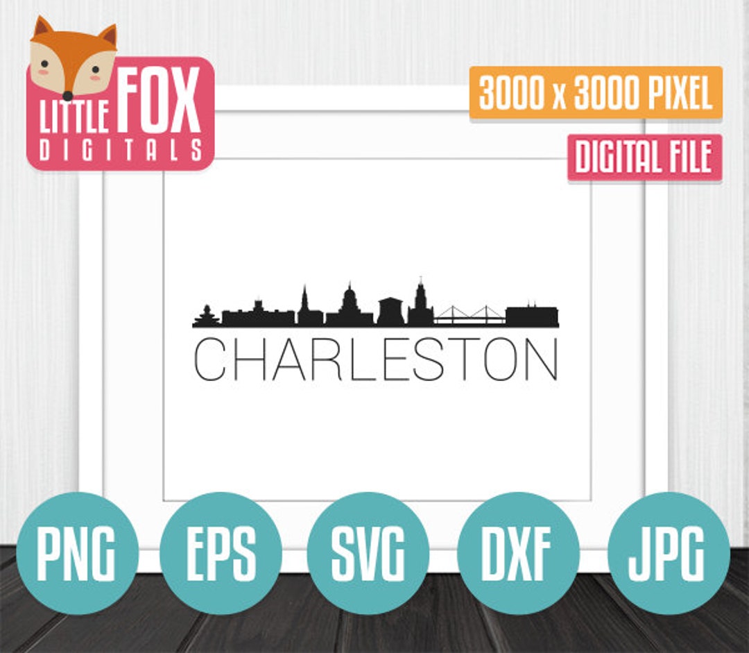 SVG SKYLINE CHARLESTON. Charleston South Carolina Cut File Skyline City ...