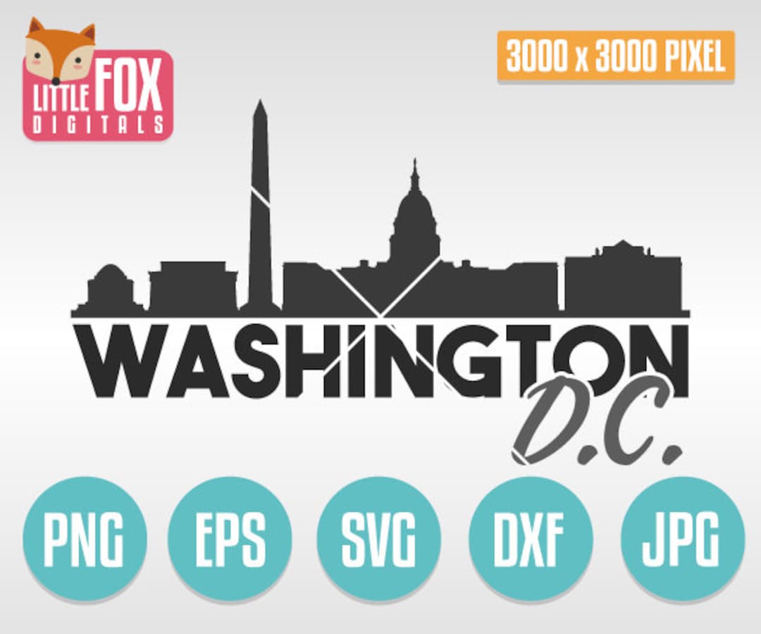 Washington DC Skyline SVG: City Silhouette Cut File (digital Download ...
