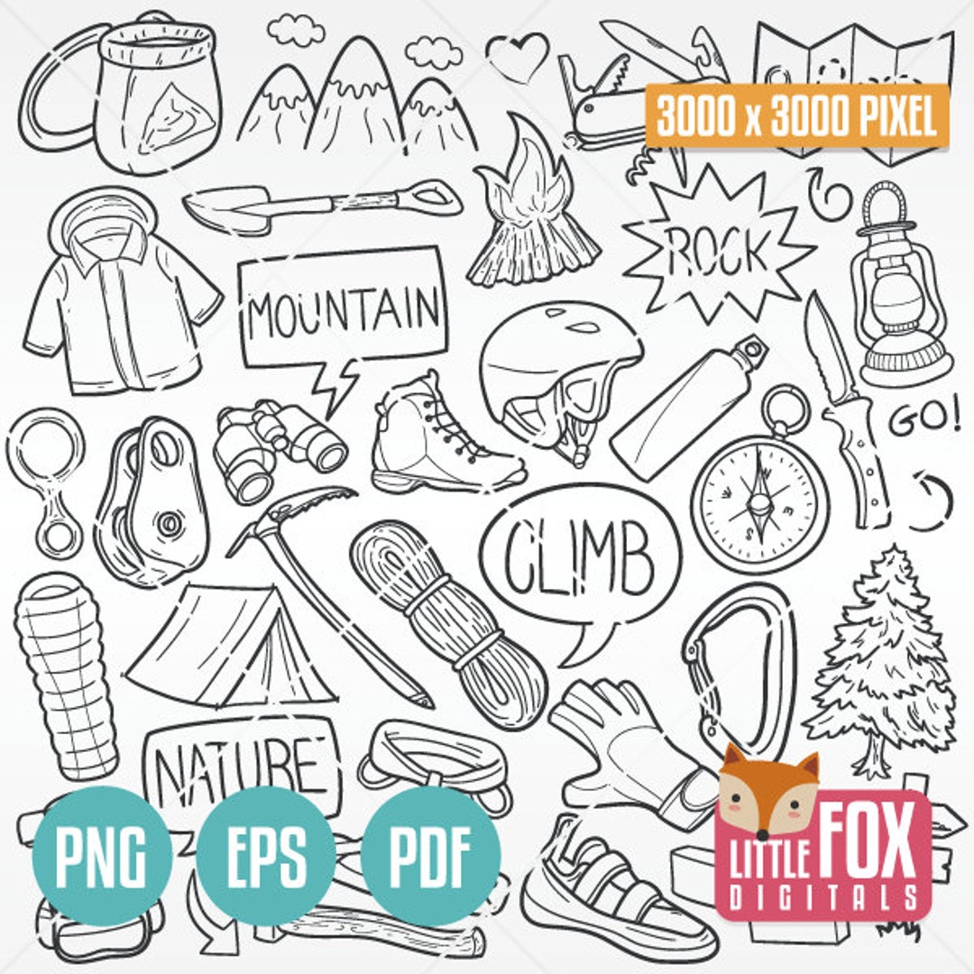 CLIMB Equipment Tools. Climbers Mountain Day Forest Family Mountain ...