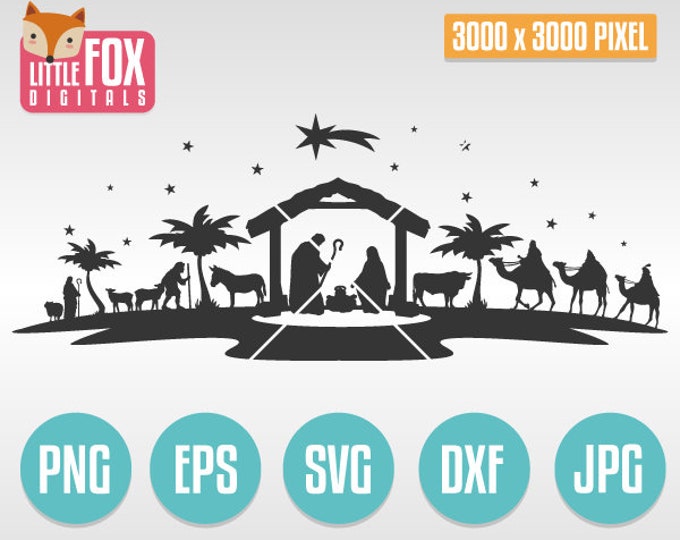 Nativity SVG - Manger Svg - Stable SVG - Christmas Svg - Nativity Clip ...