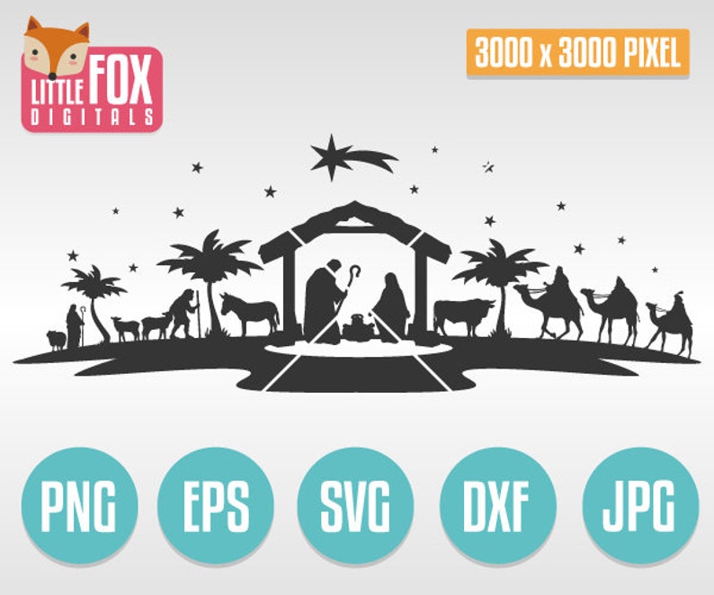 SVG NATIVITY SCENE. Clipart Silhouette Cut File. Cricut - Etsy