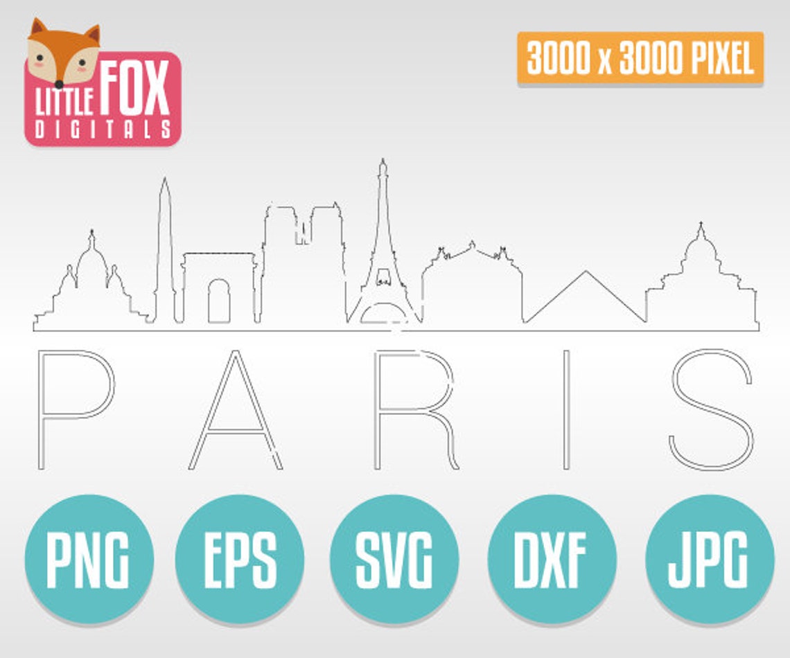 SVG SKYLINE PARIS. Paris France Usa. Paris Cut File Skyline | Etsy