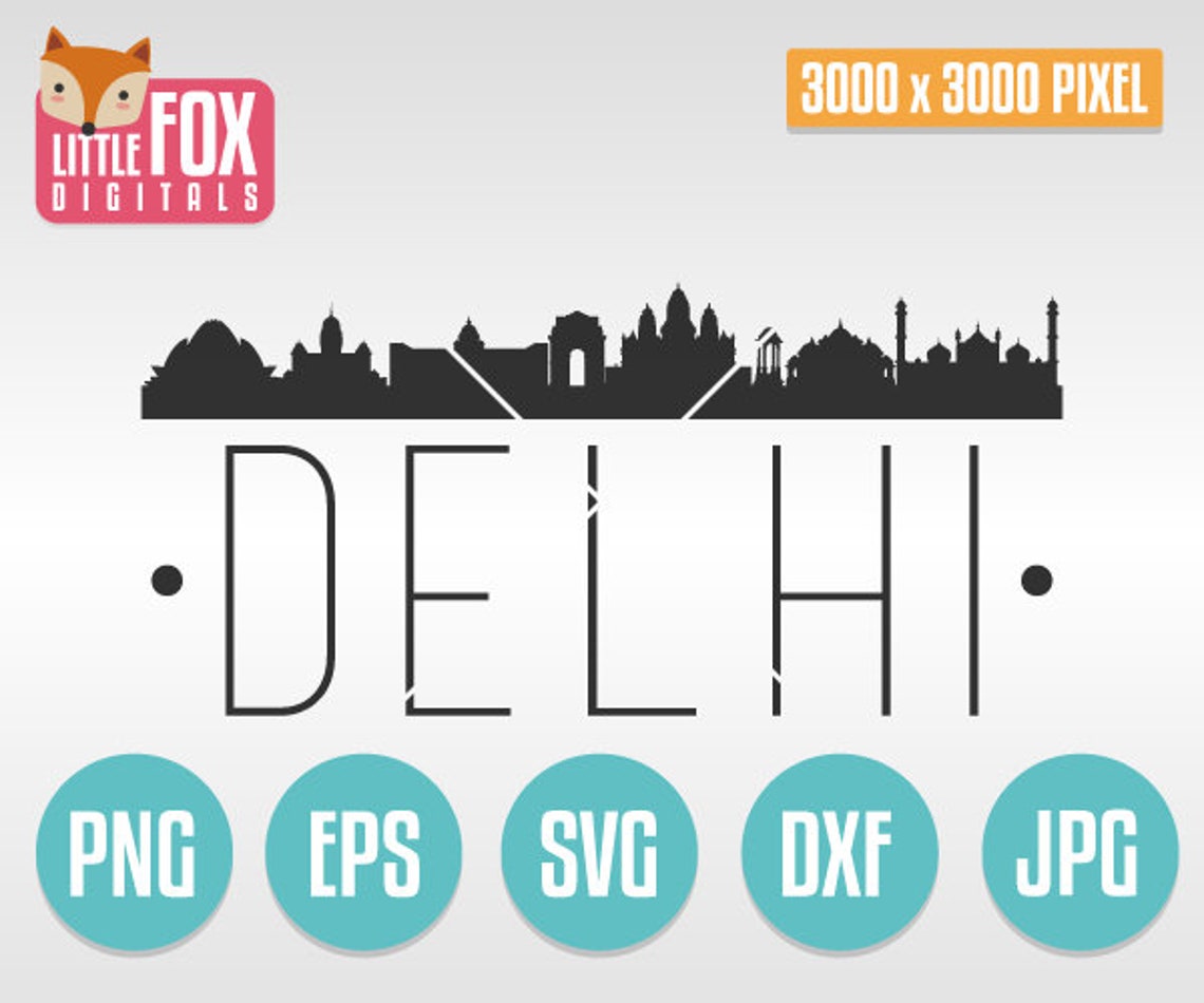 SVG Vector NEW DELHI India. Indian Svg Skyline. Svg Cut File - Etsy