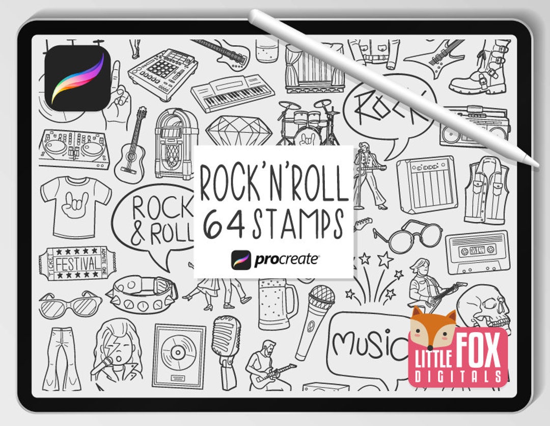 MUSIC STAMPS, Procreate Brushes, Musical Instruments Icons, Music Band ...