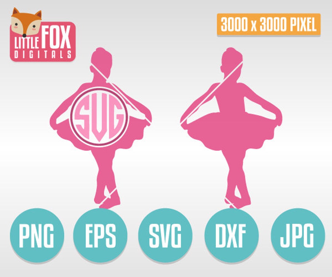 Ballerina Monogram SVG: Ballet Dance Silhouette Vector (digital ...