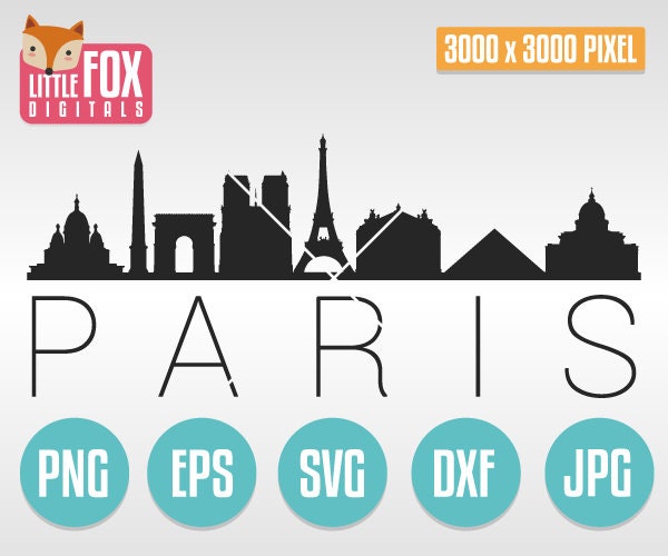 SVG SKYLINE PARIS. Paris France Usa. Paris Cut File Skyline | Etsy