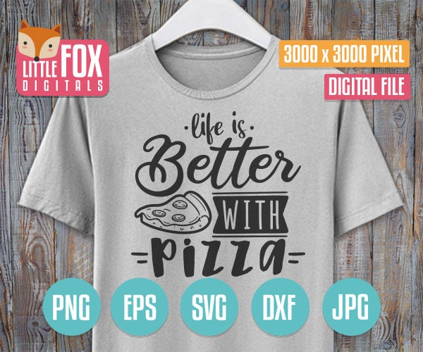 Life is BETTER With PIZZA Doodle Cuttable Quote Design. Fast - Etsy