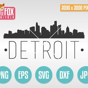 SVG DETROIT Stamps. Svg Cut File Michigan. Svg Skyline Detroit ...