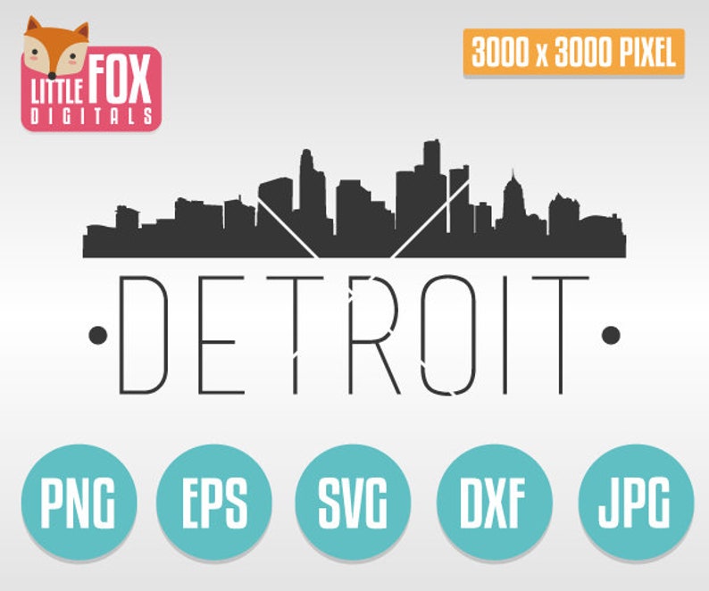 SVG DETROIT Stamps. Svg Cut File Michigan. Svg Skyline Detroit ...