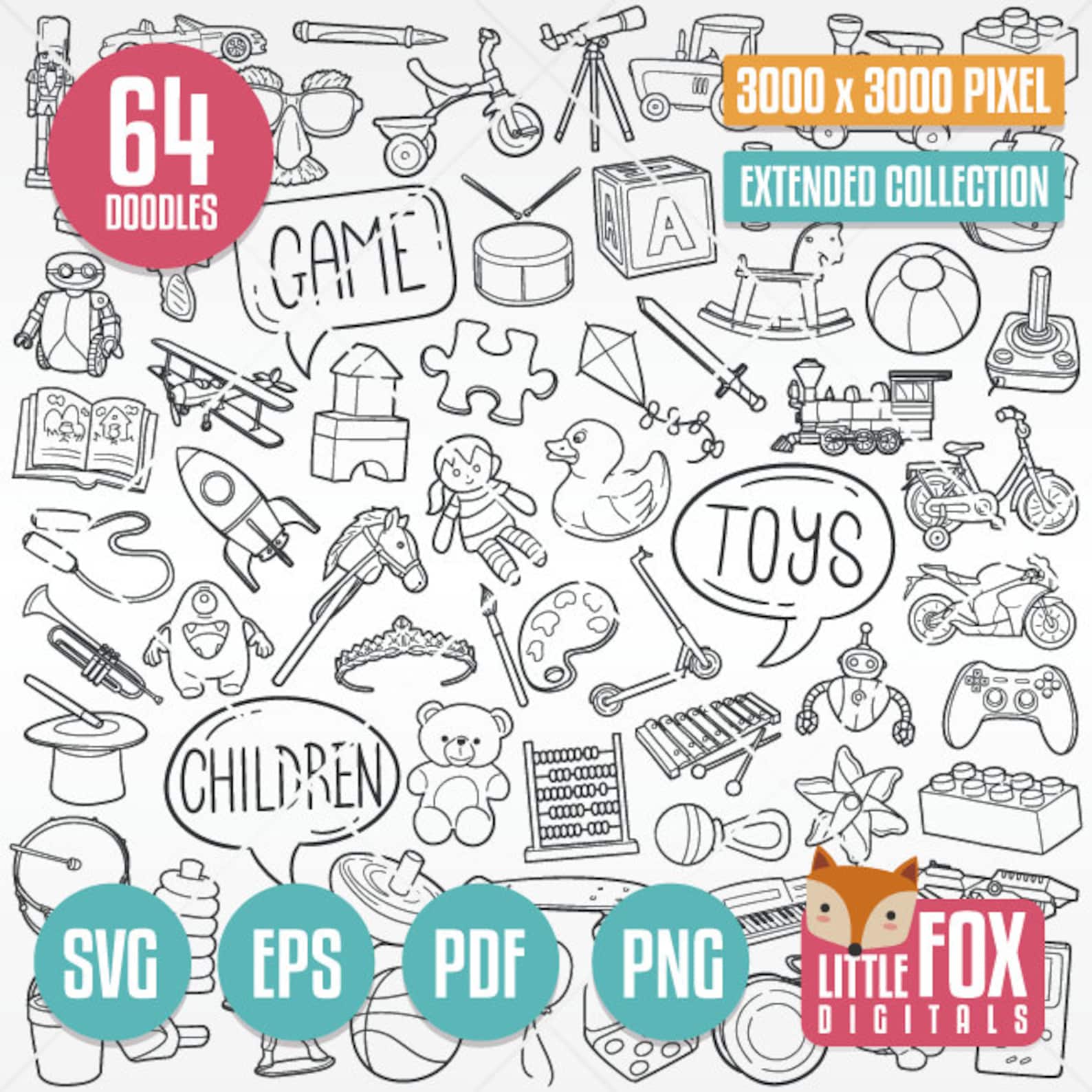 TOYS SVG Children Game and Play Children Toys. Kids and Baby Doodle ...