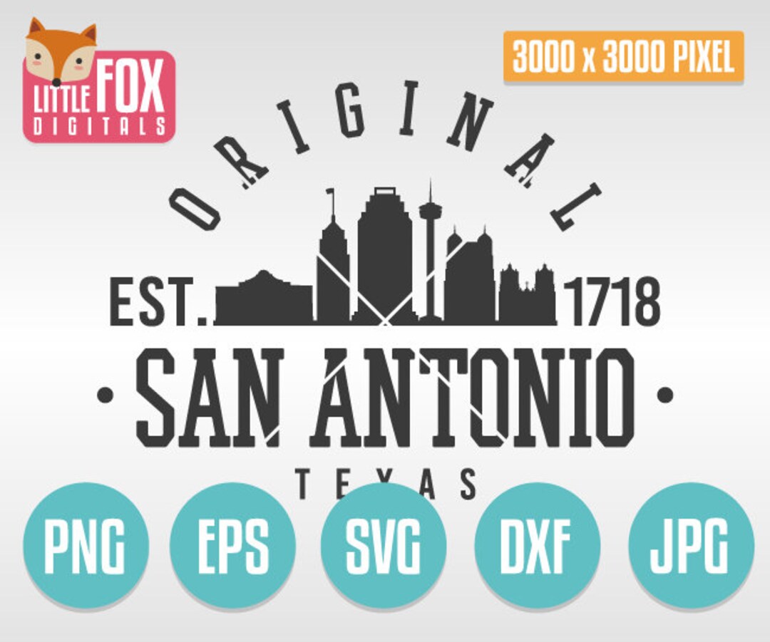 SAN ANTONIO, Texas Cut Silhouette Vector Skyline. City Landmark College ...
