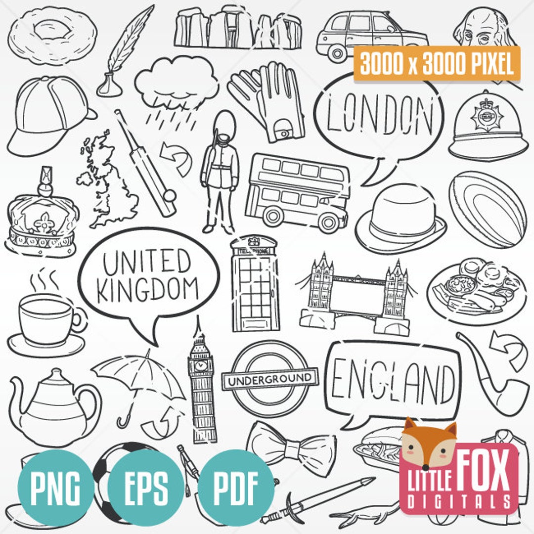 UNITED KINGDOM , Doodle Icon Vector. UK Travel England London Doodle ...