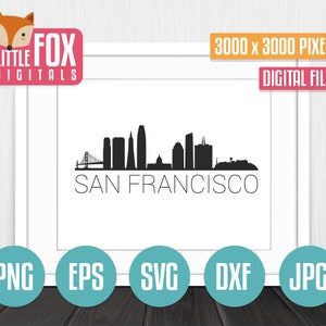 SVG SKYLINE San FRANCISCO. San Francisco California Cut File Skyline ...