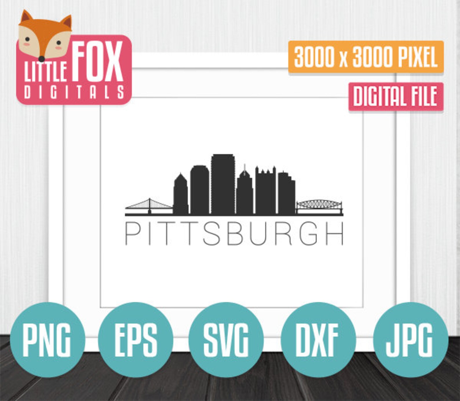SVG SKYLINE PITTSBURGH. Pittsburgh Pa Cut File Skyline City. | Etsy