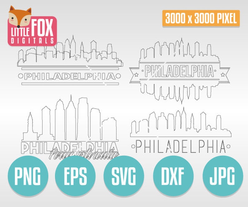 SVG VECTOR PHILADELPHIA Pennsylvania Usa. Cut File Skyline - Etsy