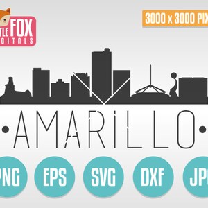 SVG VECTOR AMARILLO Texas Usa. Cut File Skyline Amarillo. | Etsy