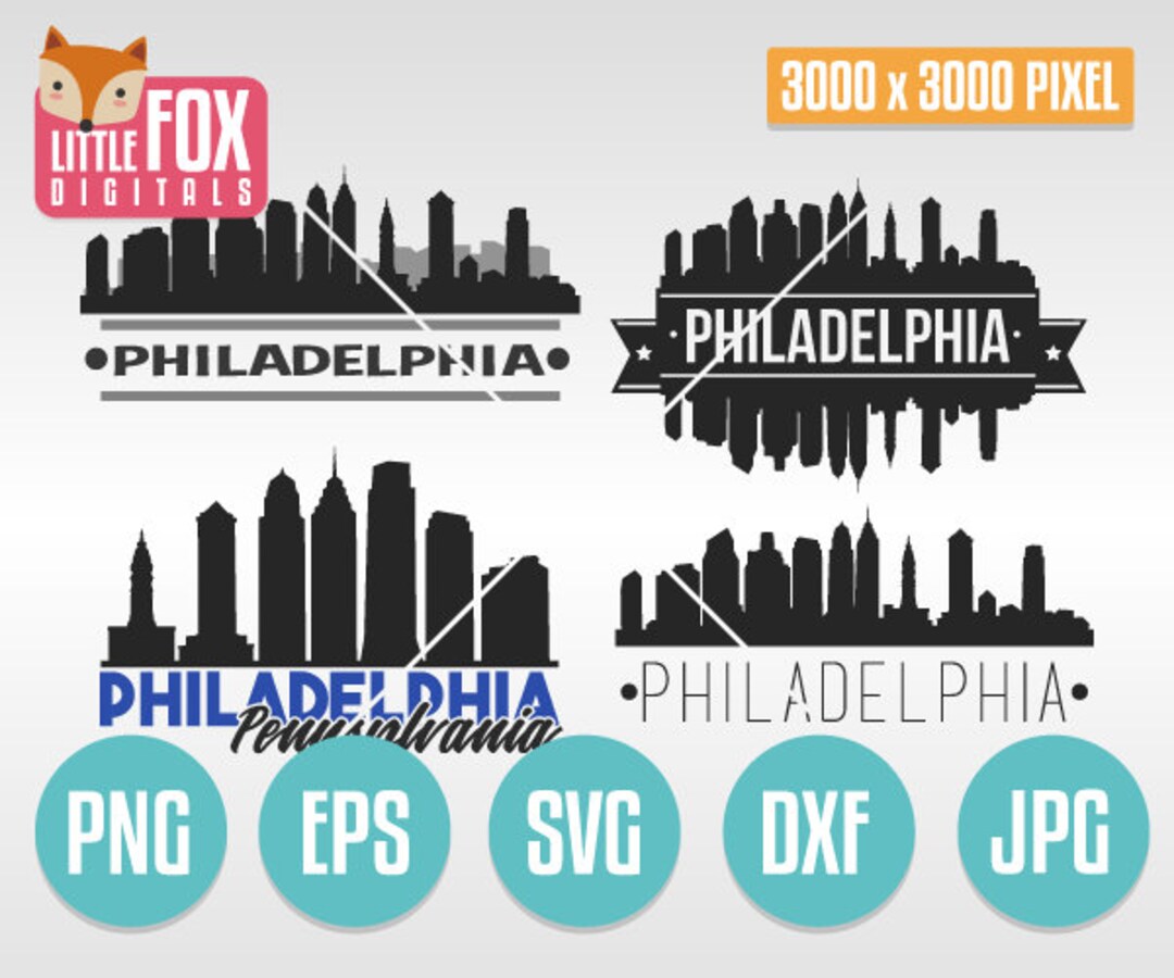 SVG VECTOR PHILADELPHIA Pennsylvania, Usa. Cut File Skyline City East ...
