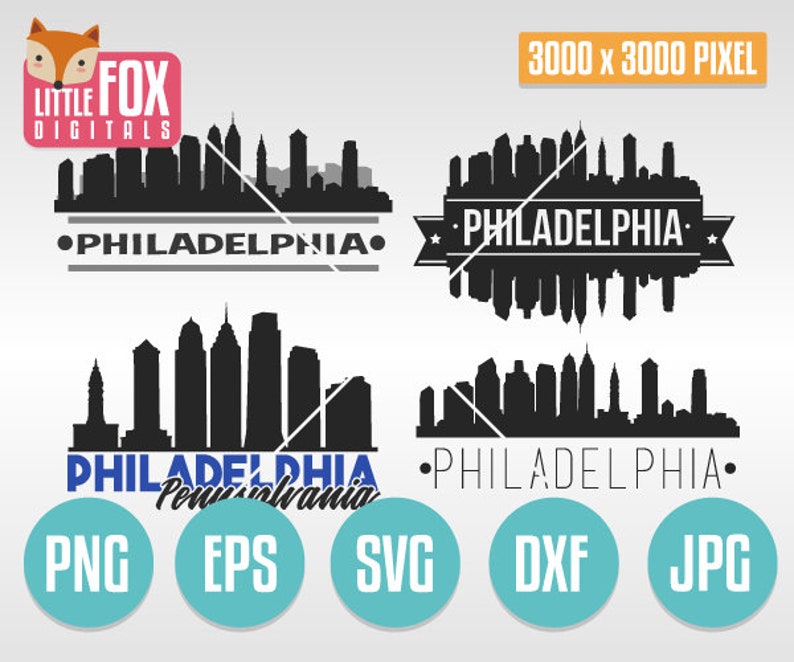 SVG VECTOR PHILADELPHIA Pennsylvania Usa. Cut File Skyline - Etsy