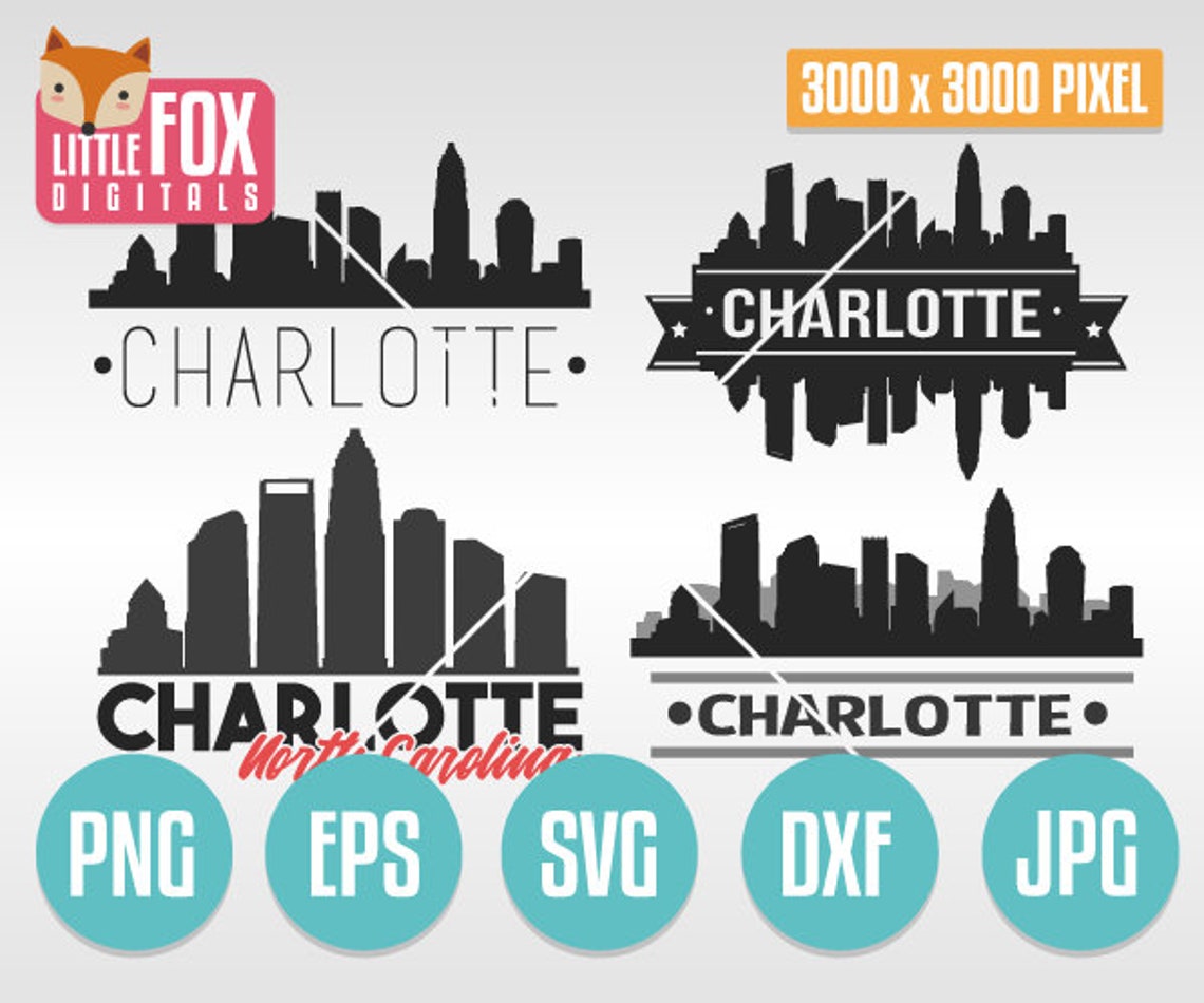 SVG SKYLINE CHARLOTTE. North Carolina Usa. Cut File Skyline - Etsy