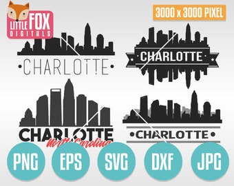 Charlotte Nc Skyline Svg - Etsy UK
