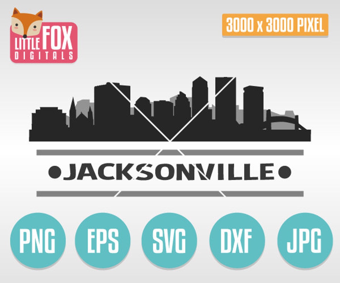 SVG JACKSONVILLE, USA Skyline America City Silhouette Clipart Set ...