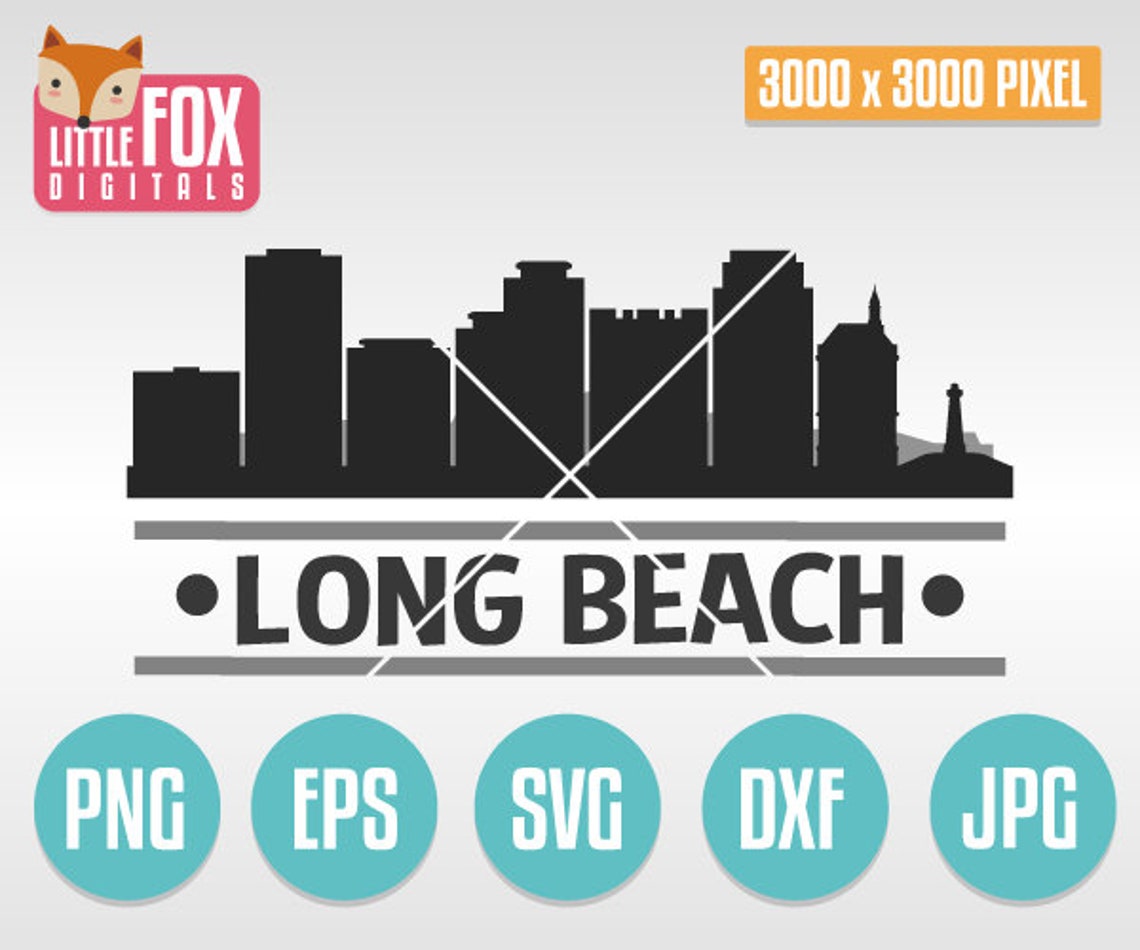 SVG VECTOR Long Beach CALIFORNIA Usa. Long Beach Dxf Cut. - Etsy